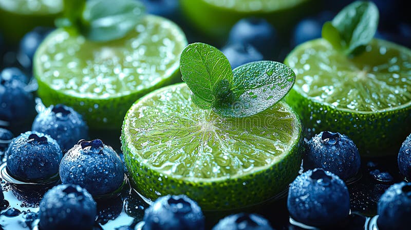 Blueberry and Lime Fruit Arrangement Stock Photo - Image of lime ...
