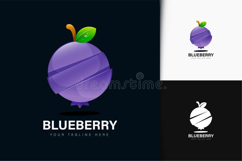 Blueberry Logo Design with Gradient Stock Vector - Illustration of ...