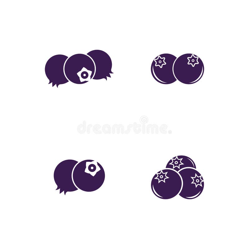 Blueberry Logo Vector Template Icon Illustration Stock Vector ...