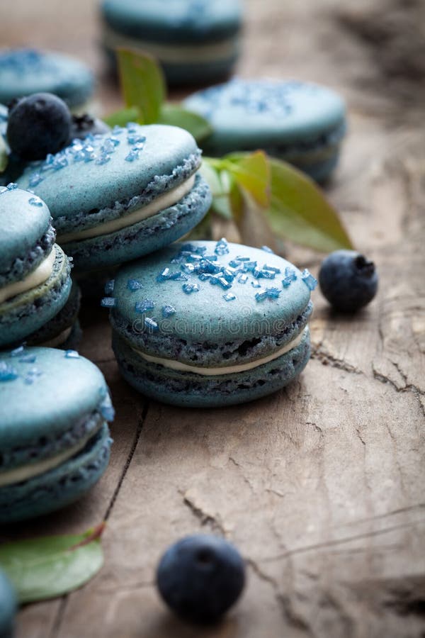 Blueberry macaroons stock photo. Image of blueberries - 33996224