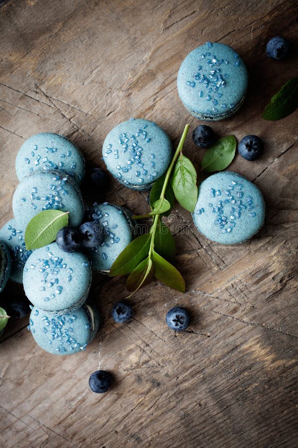 Blueberry macaroons stock photo. Image of colours, filling - 33996290