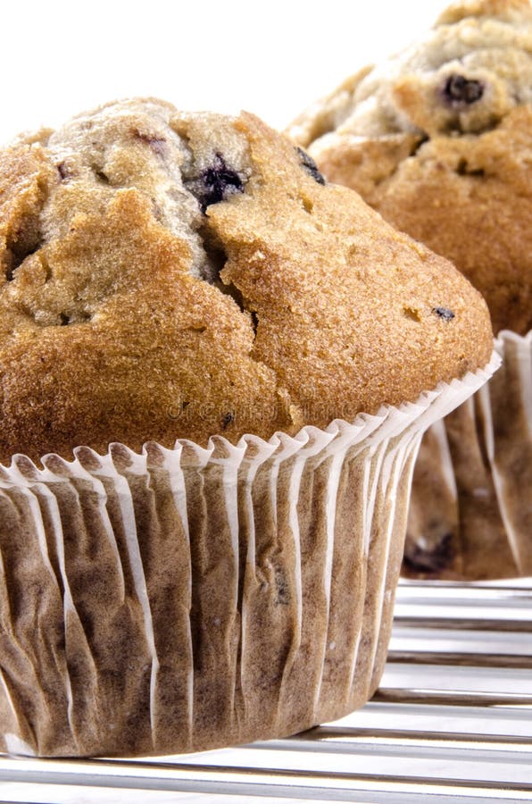 Blueberry Muffin on a Cooling Rack Stock Image - Image of calories ...