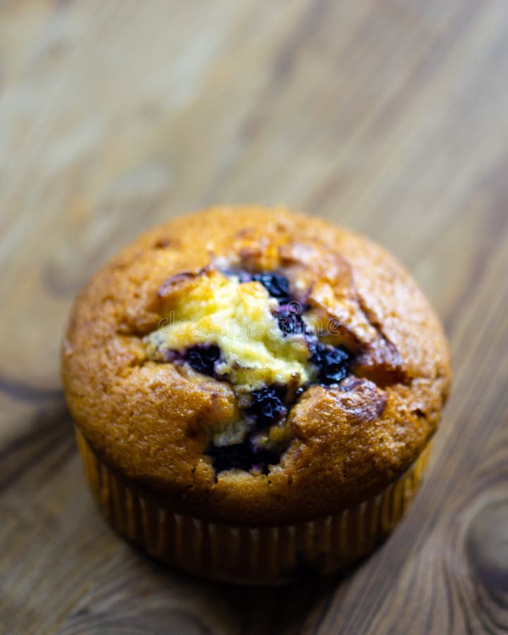 Blueberry Muffin on Rustic Wooden Background Stock Image - Image of ...