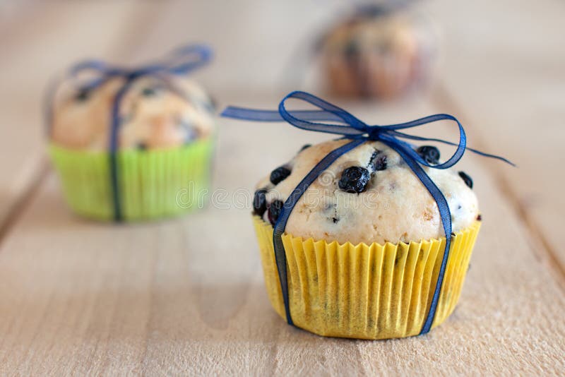 Blueberry muffins stock image. Image of homemade, ribbon - 51583705