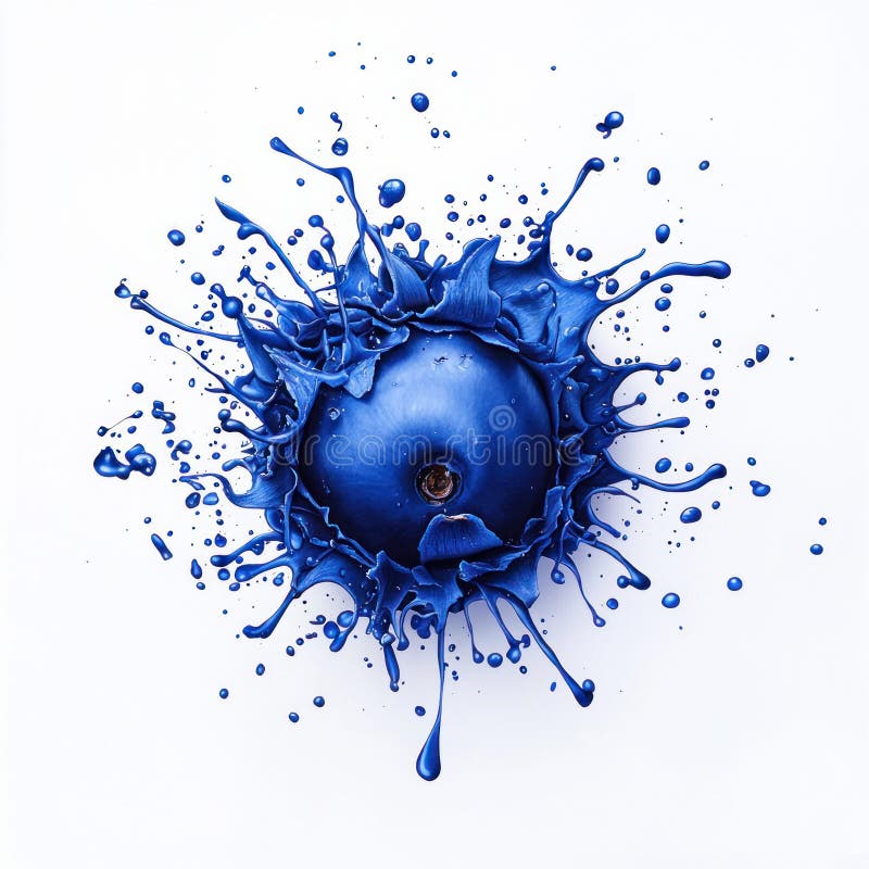 Blueberry Paint Explosion stock illustration. Illustration of white ...