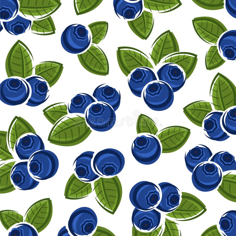 Blueberry Pattern Background Set. Collection Icon Blueberry Stock ...