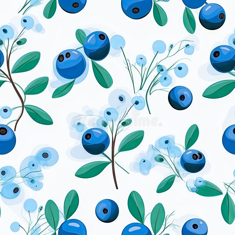 Blueberry Pattern Banner Wallpaper Simple Background Stock Image ...