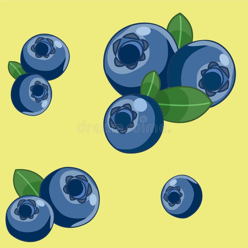 Blueberry Pattern. Seamless Texture Stock Vector - Illustration of ...