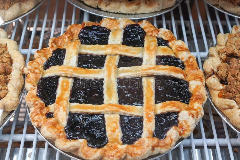 Blueberry Pie in Local Bakery Stock Image - Image of decoration, fruit ...