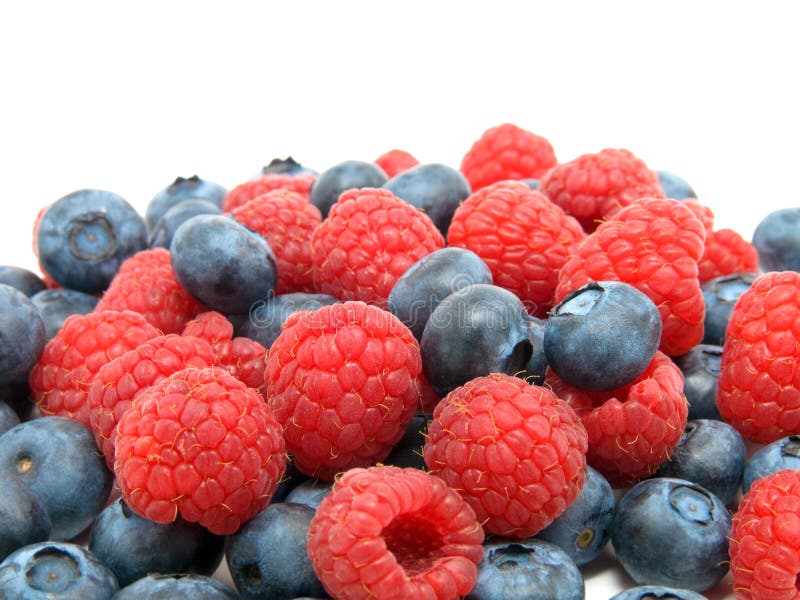 Blueberries and One Raspberry Stock Image - Image of good, healthy: 4384477
