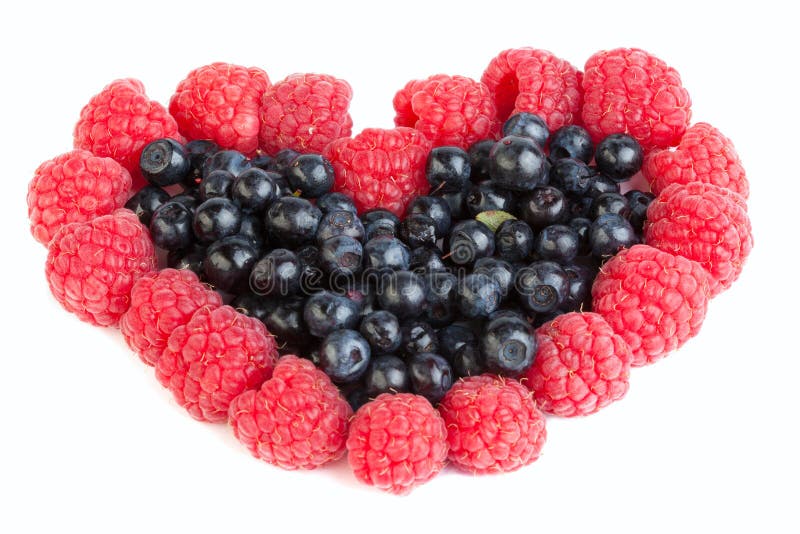 Blueberry and Raspberry Heart Stock Image - Image of berry, abstract ...