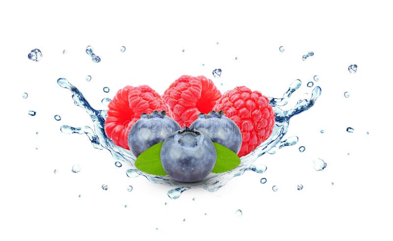 Blueberry and Raspberry Splash Stock Photo - Image of health, flavor ...