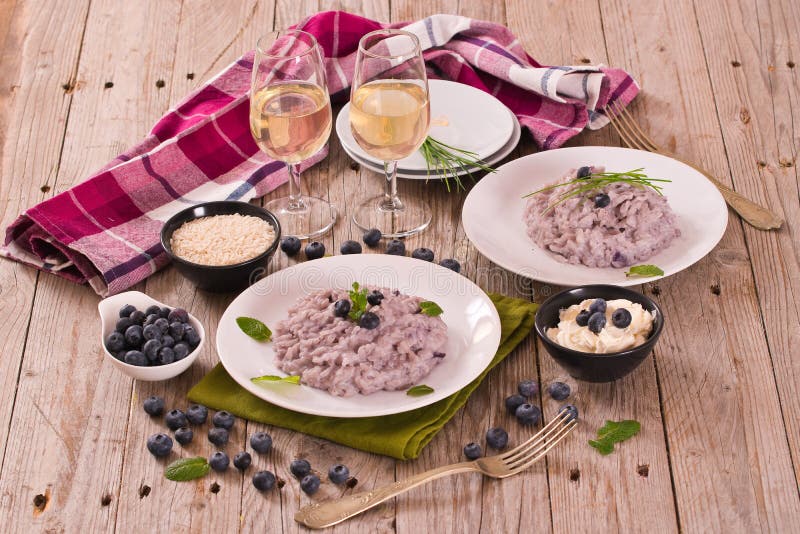 Blueberry Risotto with Mascarpone. Stock Photo - Image of cream, fruit ...