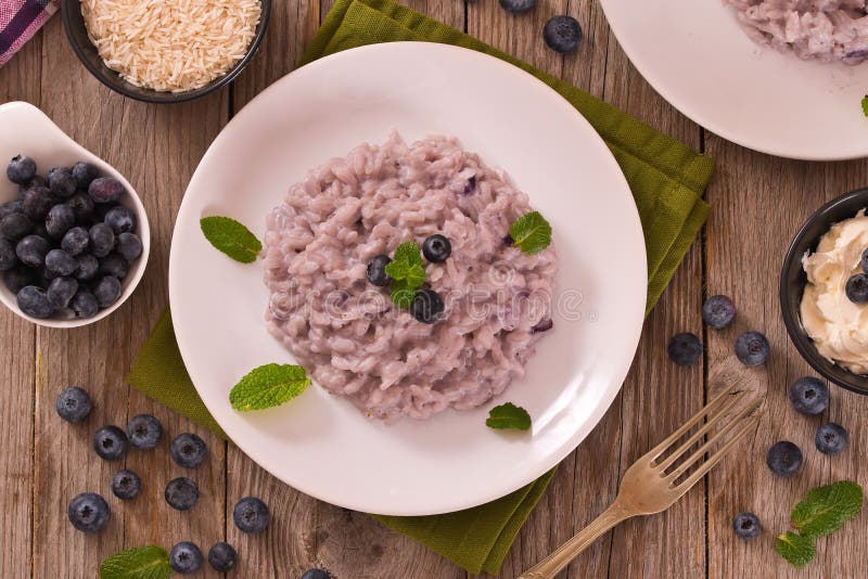 Blueberry Risotto with Mascarpone. Stock Image - Image of cheese, fresh ...