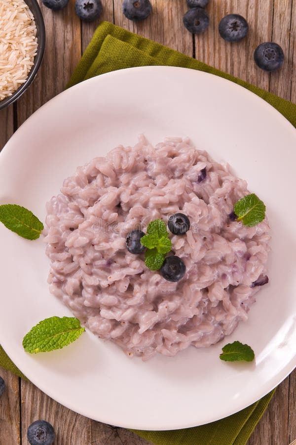 Blueberry Risotto with Mascarpone. Stock Photo - Image of blueberry ...