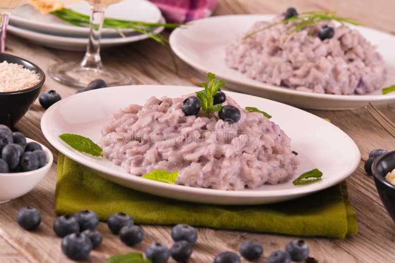 Blueberry Risotto with Mascarpone. Stock Photo - Image of gastronomy ...