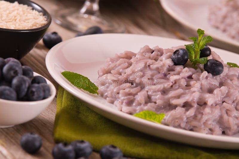 Blueberry Risotto with Mascarpone. Stock Image - Image of italian ...