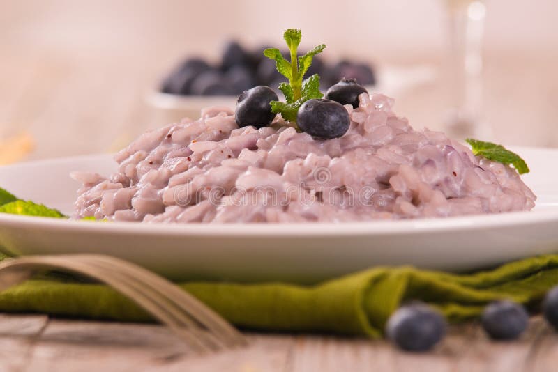 Blueberry Risotto with Mascarpone. Stock Photo - Image of blueberry ...