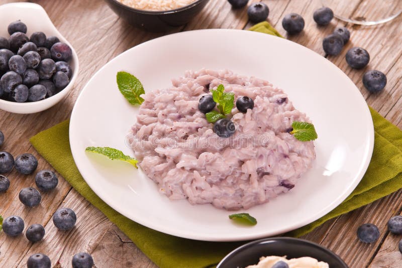 Blueberry Risotto with Mascarpone. Stock Photo - Image of mascarpone ...
