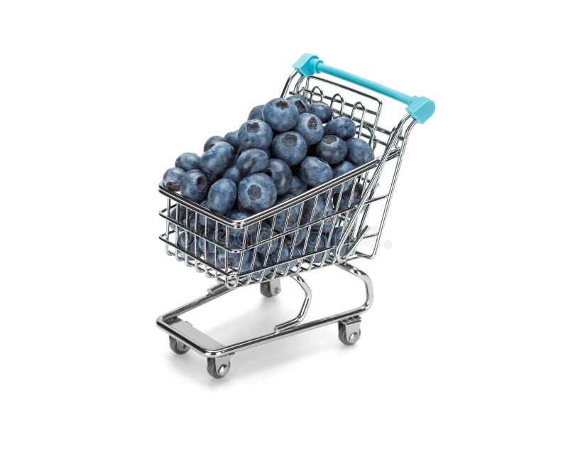 Blueberry in Shopping Cart Layout Stock Photo - Image of food ...