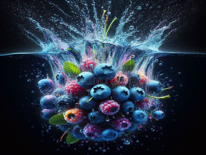 Blueberry soak in water stock illustration. Illustration of fruit ...