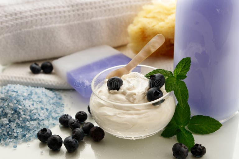 Blueberry spa treatment stock image. Image of moisturizer - 17794933