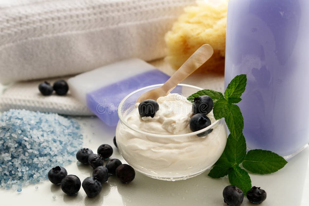 Blueberry spa treatment stock image. Image of moisturizer - 17794933