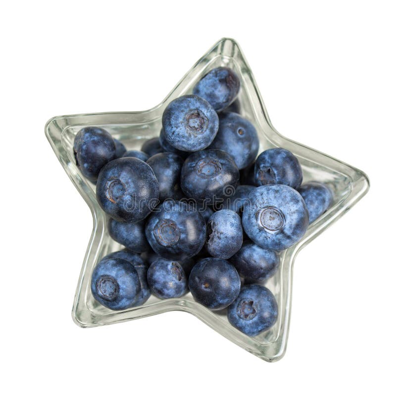 Blueberry in a Star Shaped Bowl, Isolated on White Background Stock ...