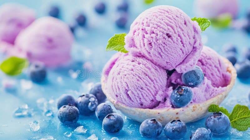 Blueberry Sundae in a Small Bowl Stock Photo - Image of vibrant, treat ...