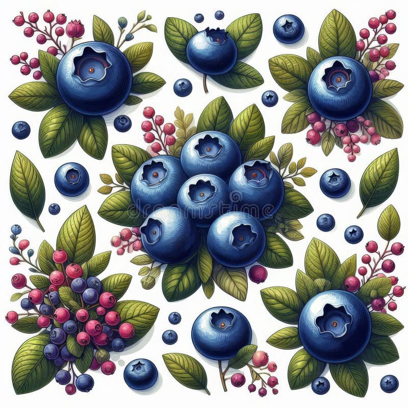 Blueberry Vector Illustration for High-Quality Prints Stock ...