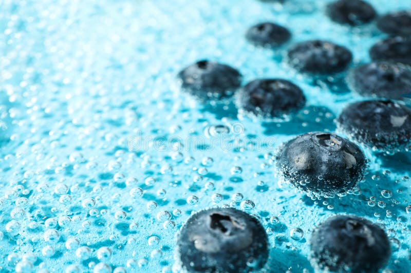 Blueberry in Water, Close Up, Concept of Freshness Stock Photo - Image ...