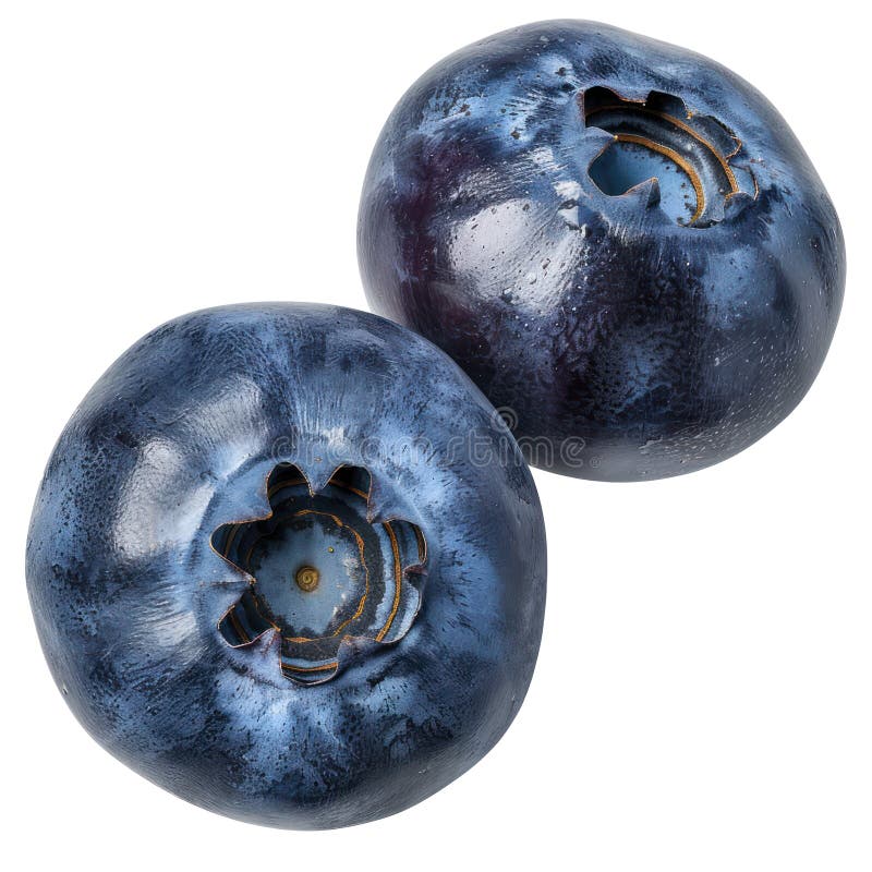 Blueberry Whole and a Half, Clipping Path Isolate Stock Illustration ...