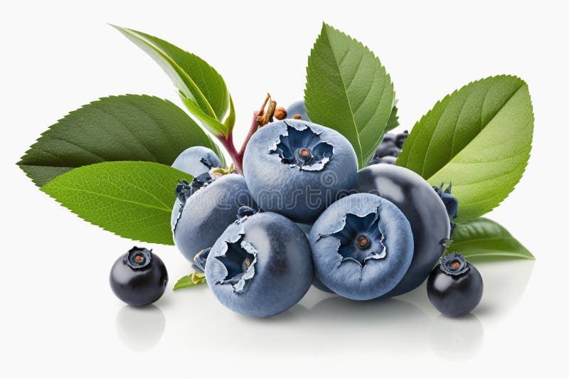 Blueberry. Wild Berries on a White Background Stock Illustration ...