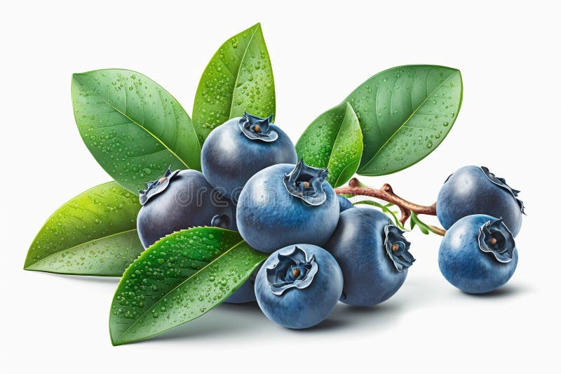 Blueberry. Wild Berries on a White Background Stock Illustration ...