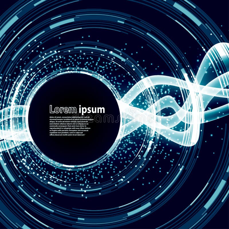 BlueBlue Glitter Party Poster Abstract Layout with Circle Surrounded by ...