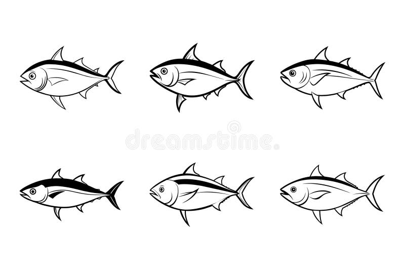 6 Bluefin Tuna Vector Illustration Stock Vector - Illustration of ...