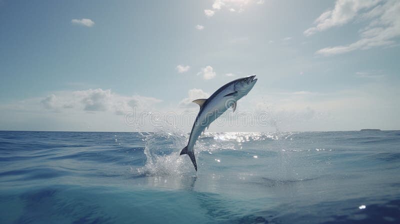 Bluefish Vertical Jump stock illustration. Illustration of vertically ...