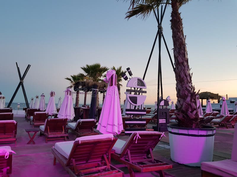 Beach bar night stock image. Image of sunset, night - 116973495