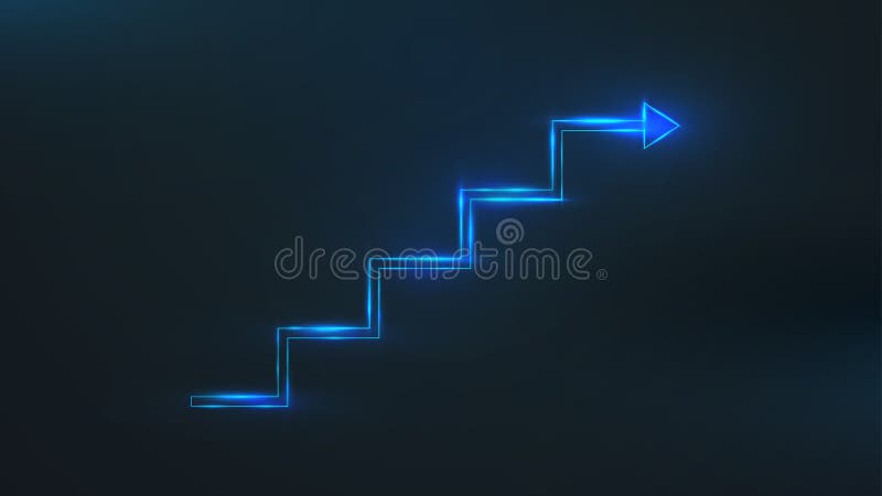 3d Blue Stair Step To Growth Success Stock Vector - Illustration of ...
