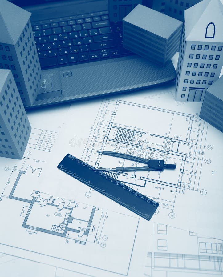 Construction Plans Project Vision Stock Illustration - Illustration of ...