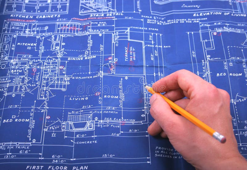 Blueprint detail stock image. Image of home, plotter, plan - 836253