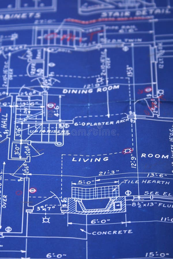 Blueprint detail stock image. Image of home, plotter, plan - 836253