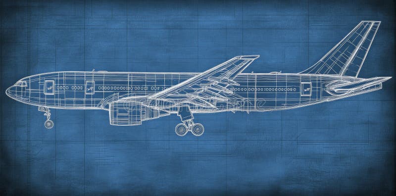 Blueprint for an Airplane S Technical Engineering Design Stock Image ...