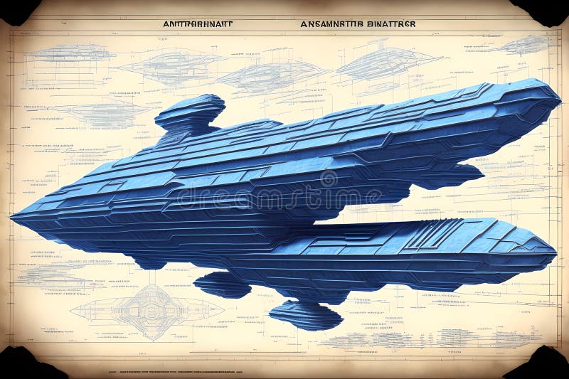 Blueprint of Ancient Starship, Generative AI Illustration Stock ... Blueprint of Ancient Starship, Generative AI Illustration Stock ...