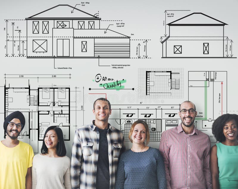 Blueprint Architect Construction Project Sketch Concept Stock Photo ...