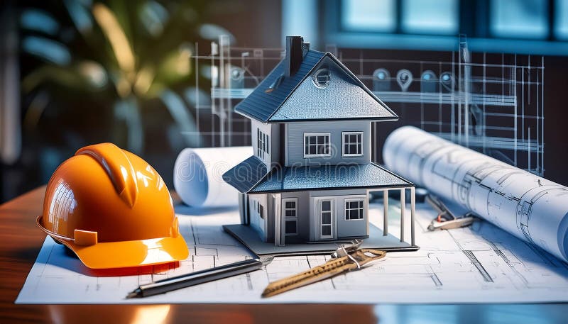 Blueprint and Architectural Design, Featuring Symbols Like Technical ...