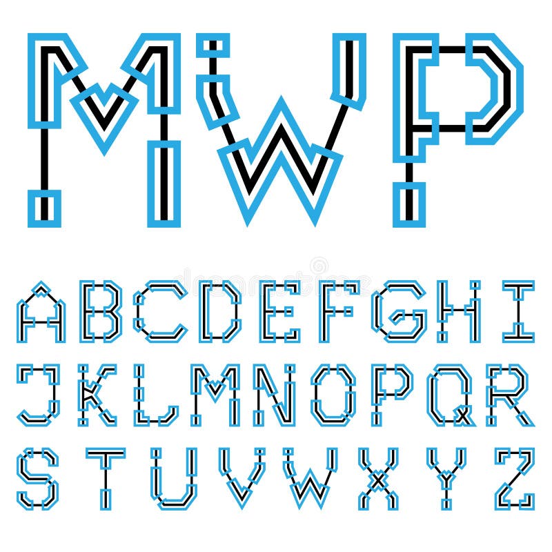 Blueprint Architectural Font 02. Vector EPS8 Stock Vector ...