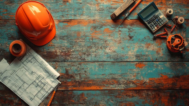 A Blueprint for Architecture Laid Out on a Chaotic Desk Surrounded by ...