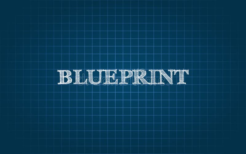Blueprint Background. Dark Blue Backdrop with Lines for Technical ...