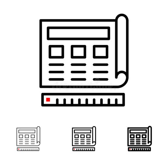 Blueprint, Blue, Print, Website, Web Bold and Thin Black Line Icon Set ...